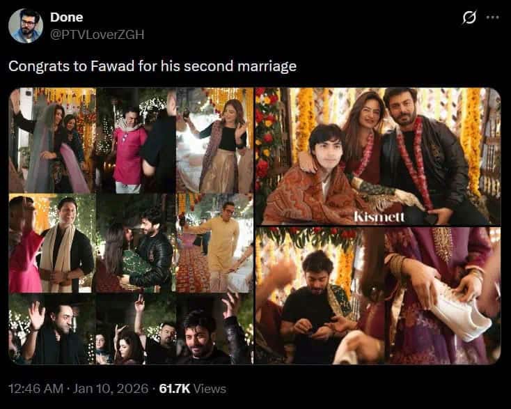 Fact check: Pakistani actor Fawad Khan married a second time? Viral pic ...