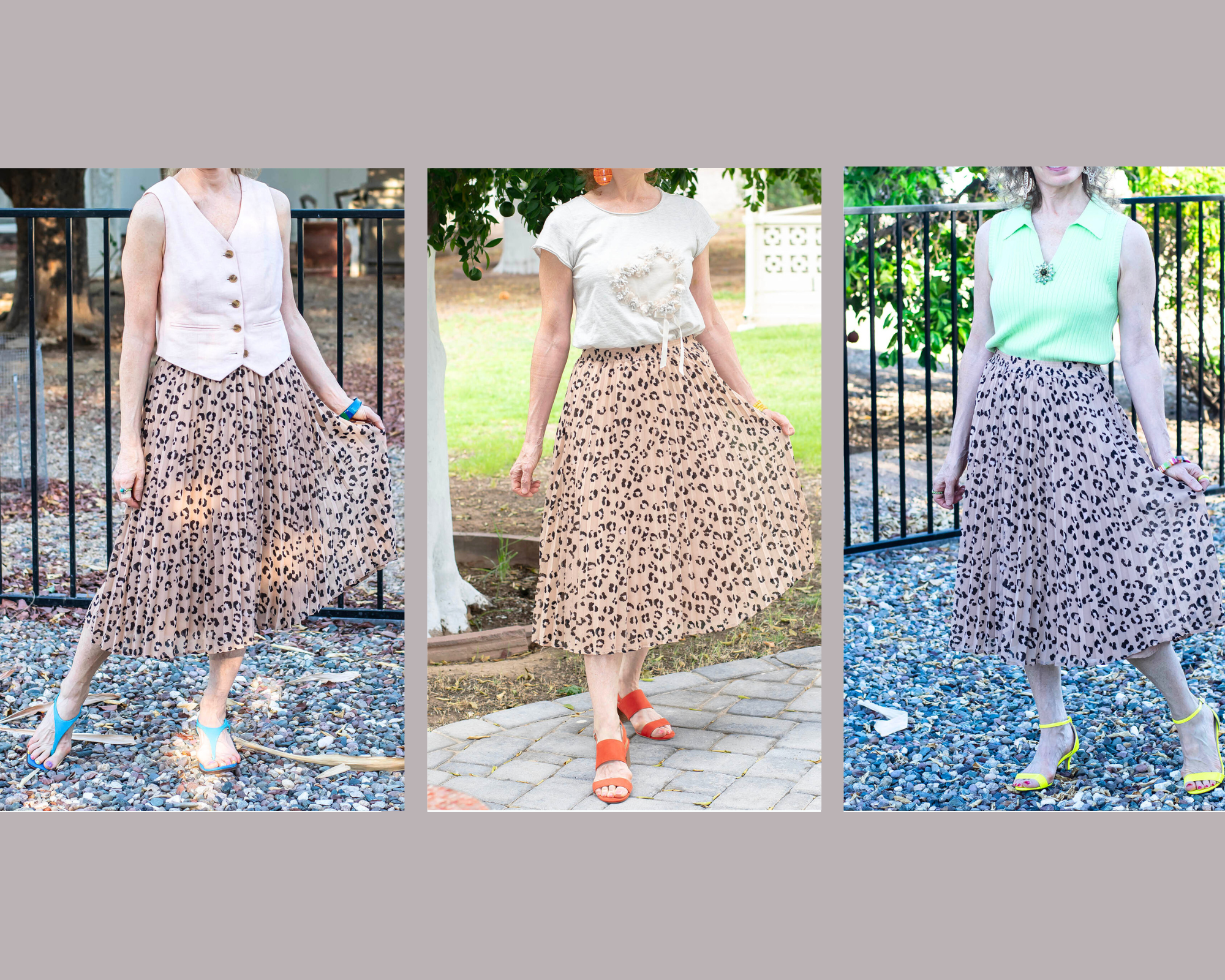 How to wear a leopard print skirt-summer & winter