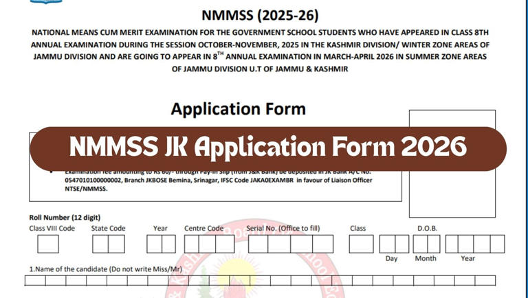 NMMS JK application form 2025-26 last date: Download application form ...