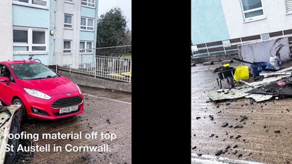 Storm Goretti rips roofing material off top of tower block in St ...