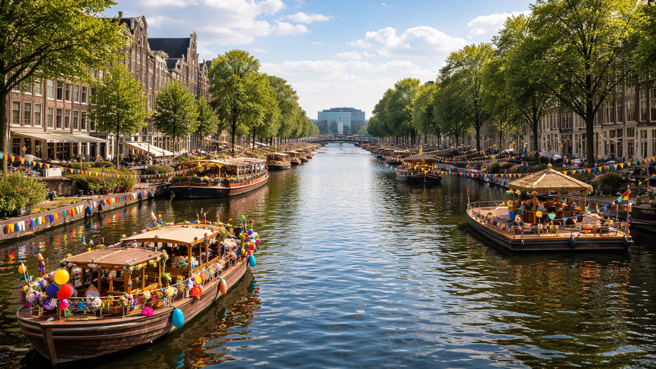 Amsterdam kanalları hayatla dolup taşıyor