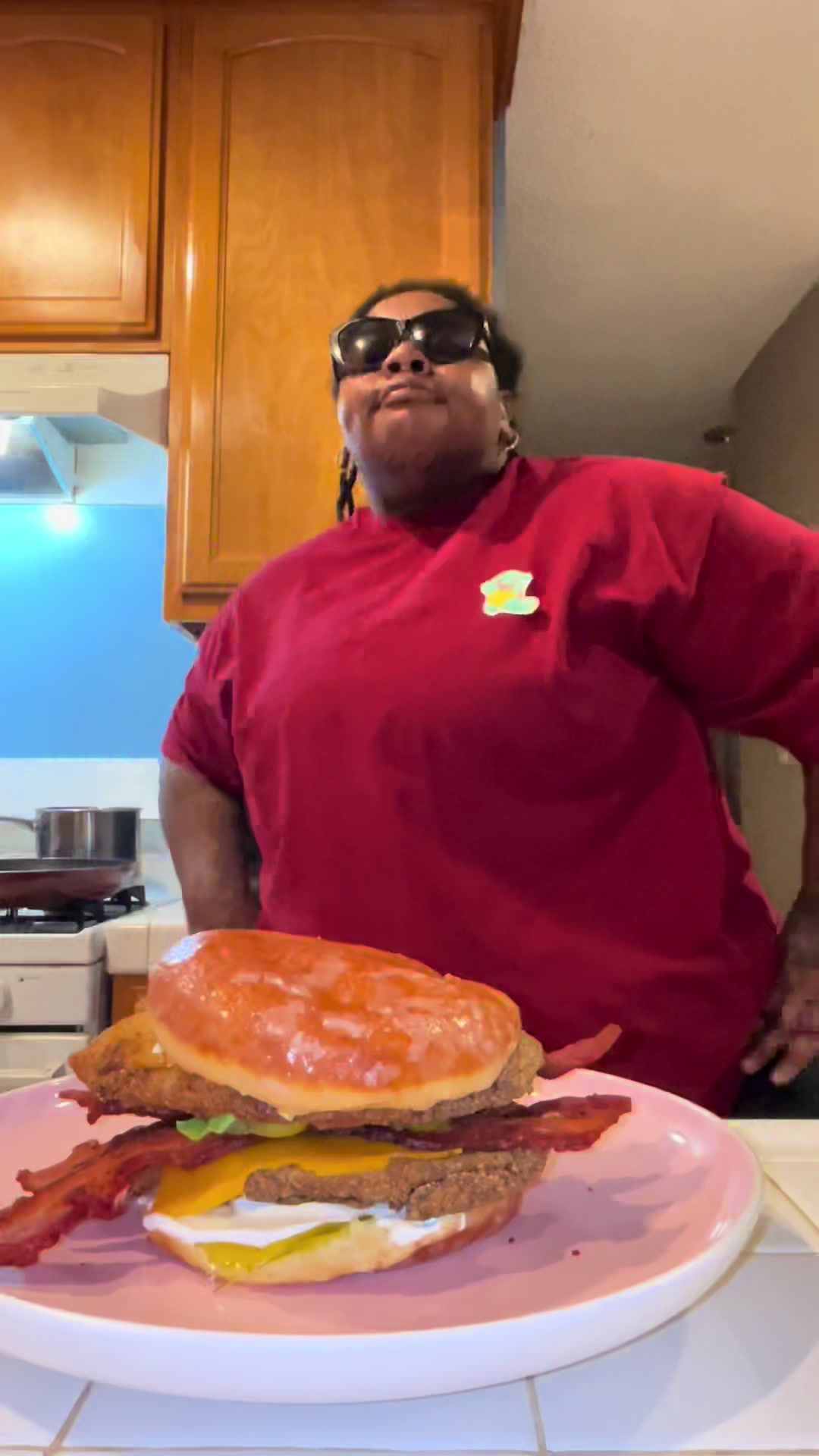 Lemon jelly filled donut fish sandwich delight