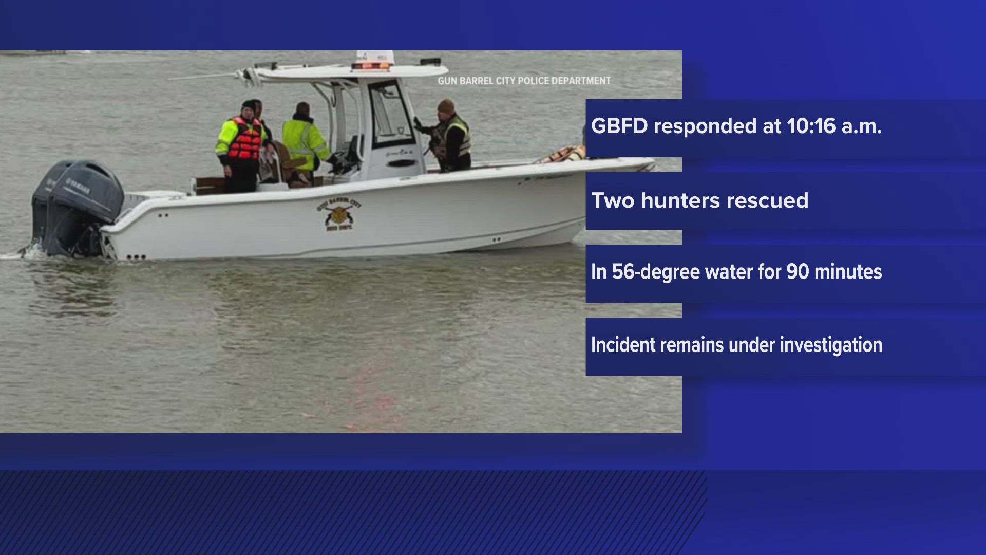 2 duck hunters rescued from sinking boat on Texas lake