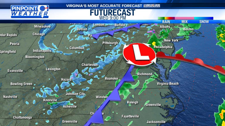 Pinpoint weather: Dry start to the week, midweek rain/snow