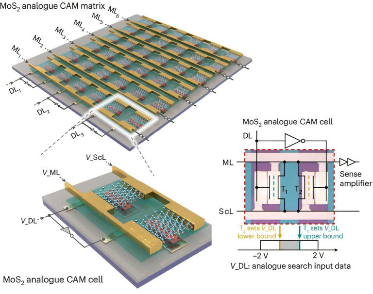 Atom-thin, content-addressable memory enables edge AI applications