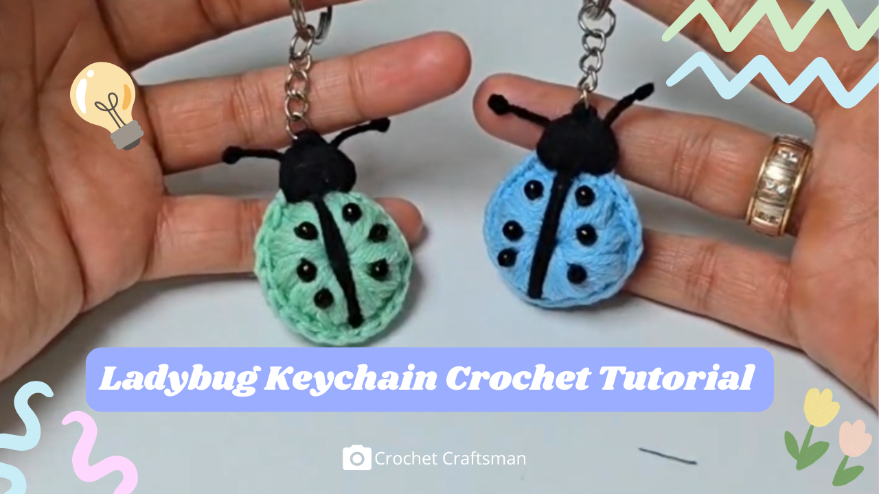 Ladybug keychain crochet tutorial | Easy DIY gift for beginners