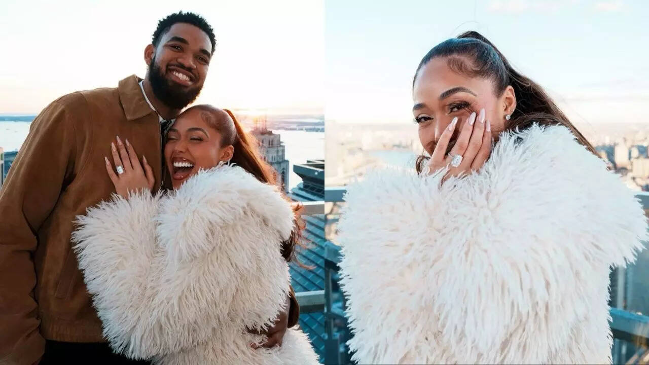 Jordyn Woods dazzles in winterwear trapper hat as Karl-Anthony Towns ...