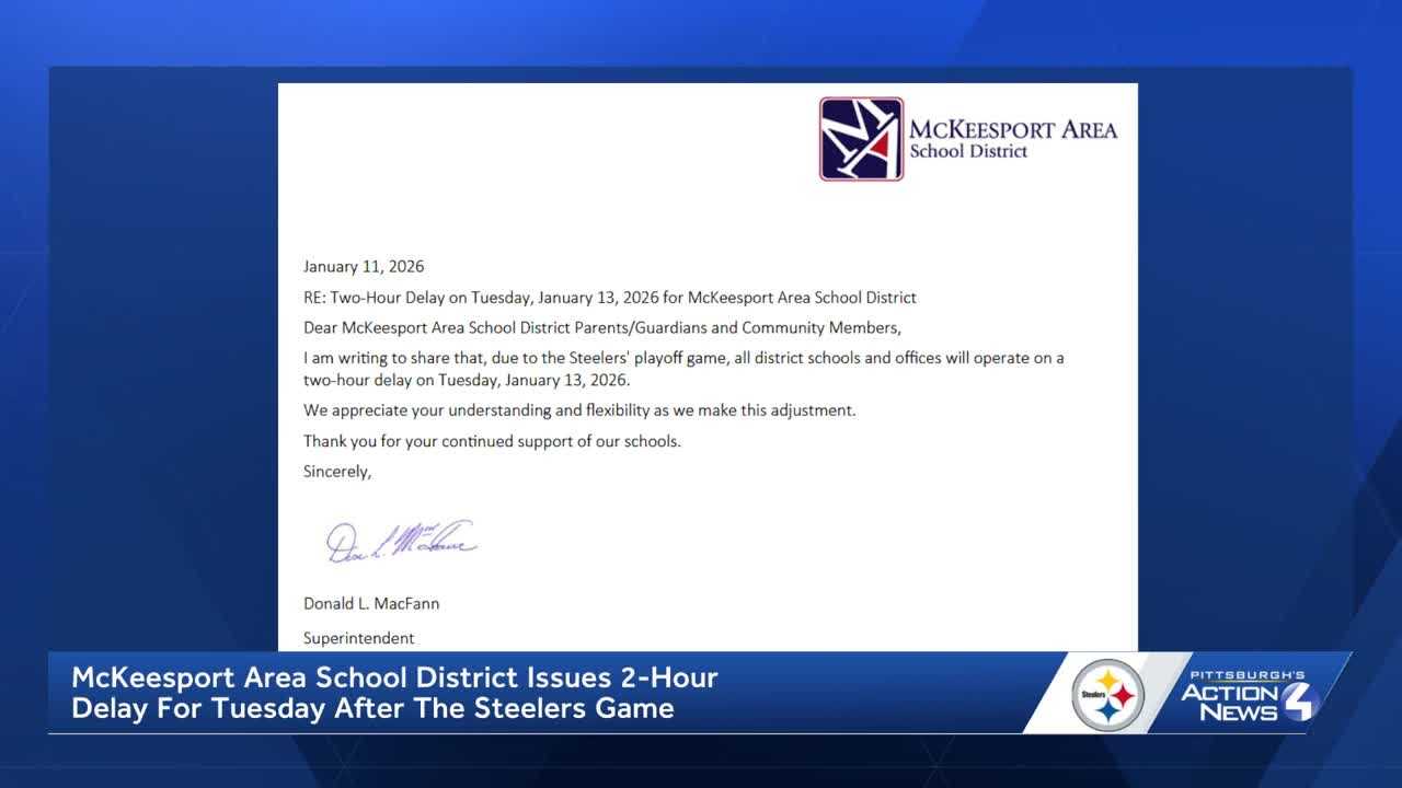 McKeesport Area schools on two-hour delay after Steelers wild card game