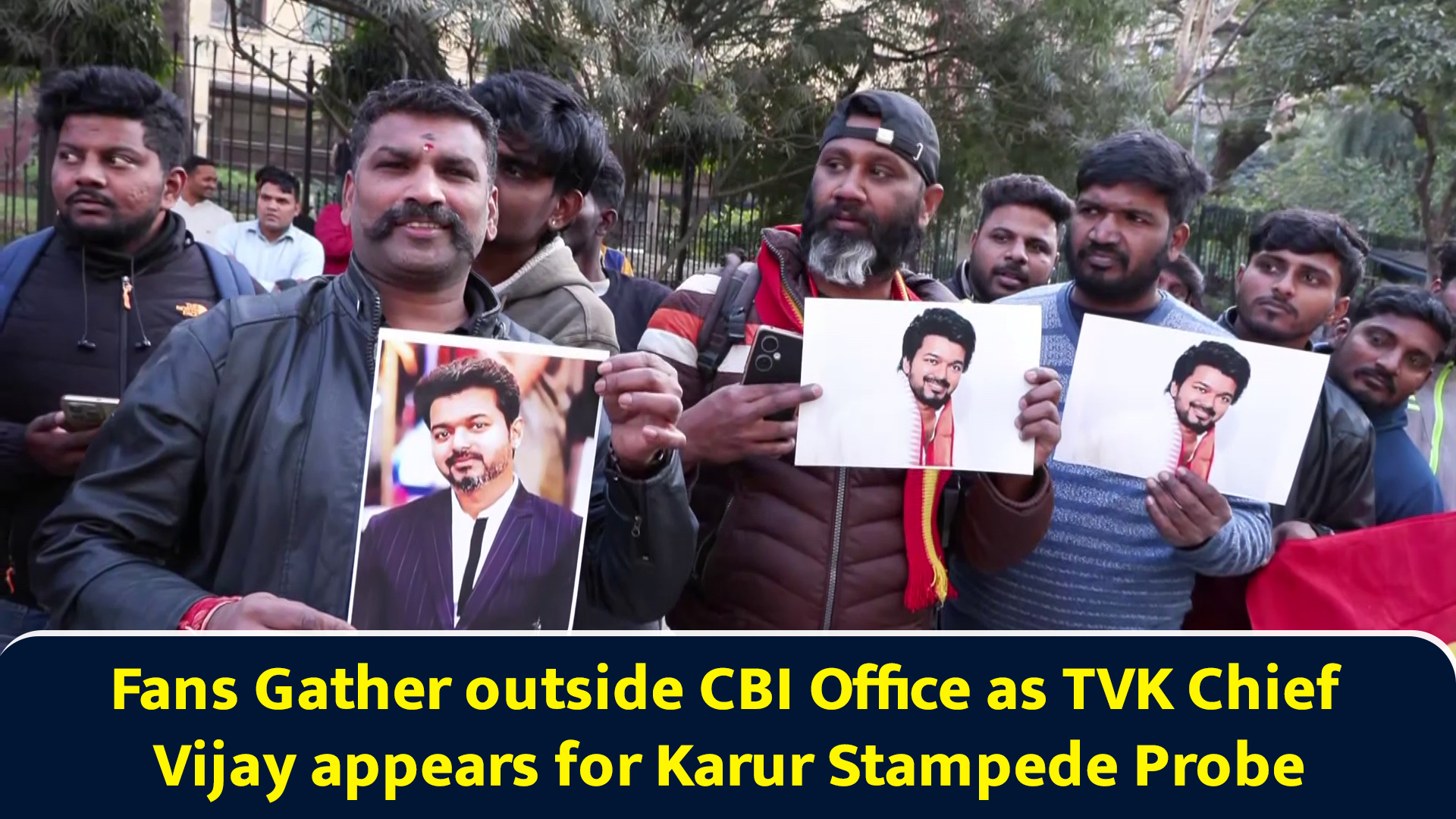 Fans gather outside CBI office as TVK chief Vijay appears for Karur ...