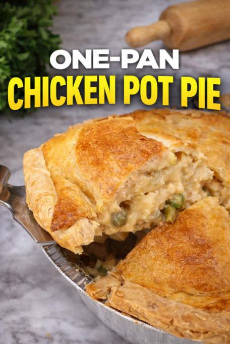 Easy one-pan chicken pot pie with premade ingredients
