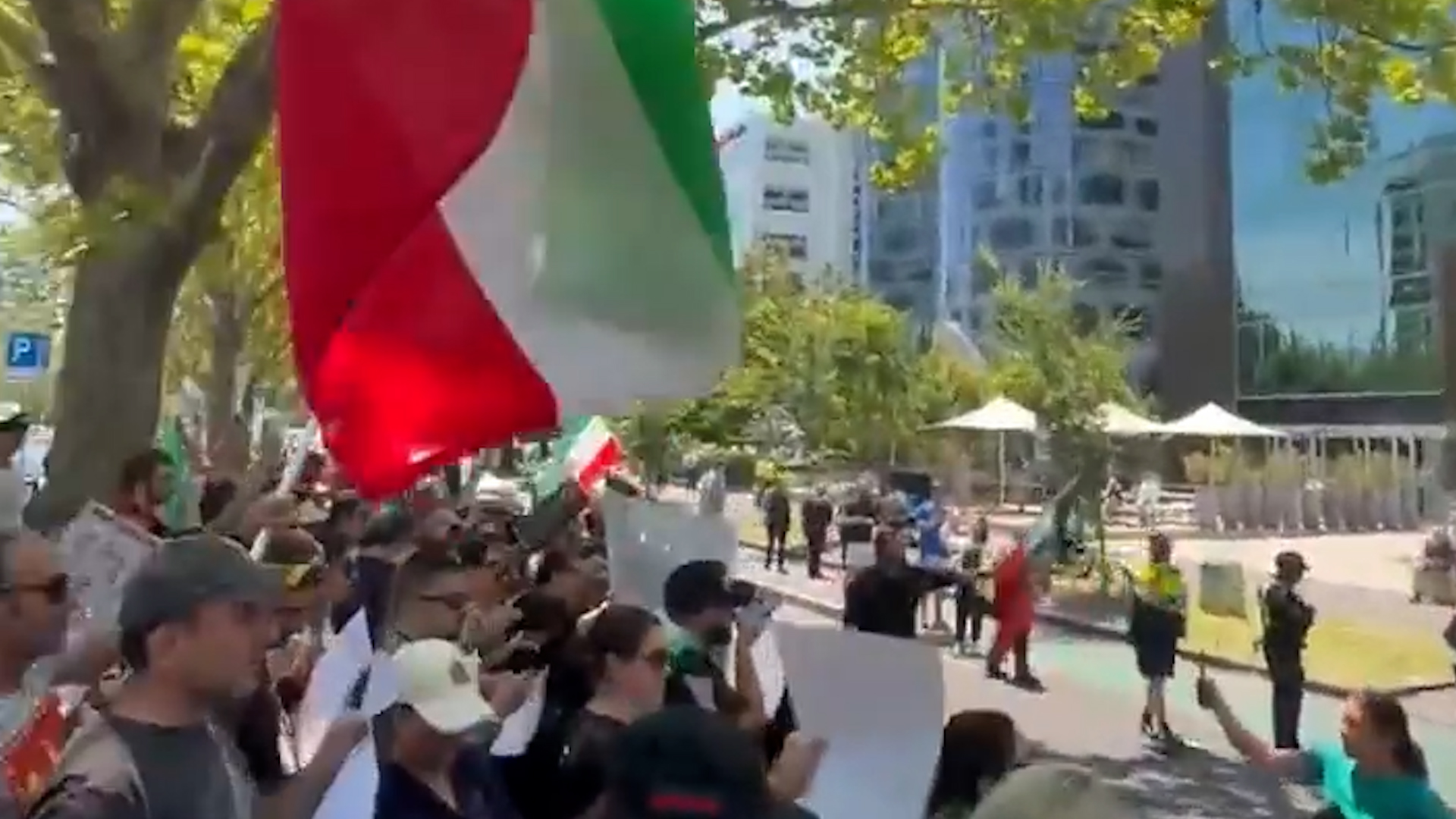 Iranian protesters rally outside US consulate in Australia