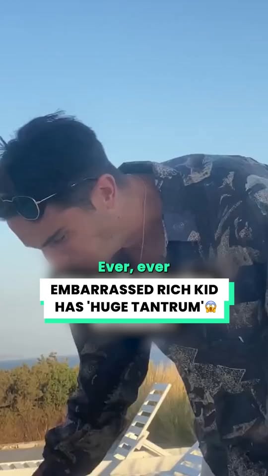 Embarrassed rich kid crashes out