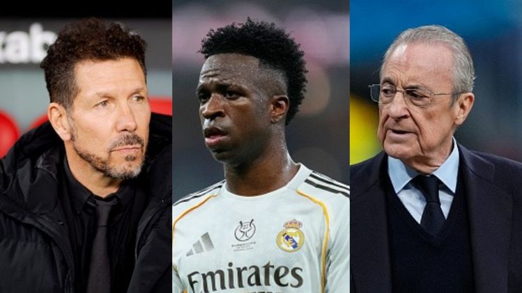 Atletico manager Diego Simeone apologises to Madrid star Vinicius ...