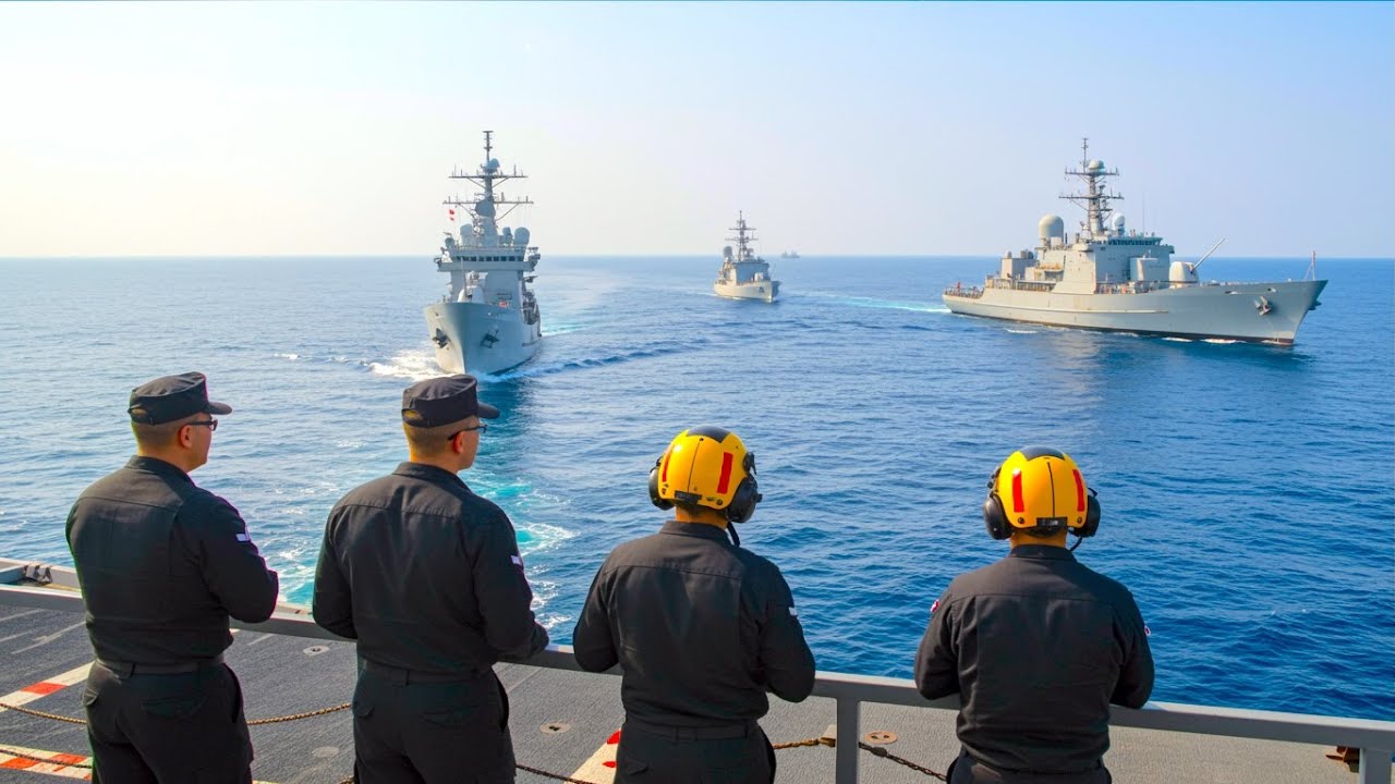 This is a coordinated signal - US Navy moves warships with allies near ...