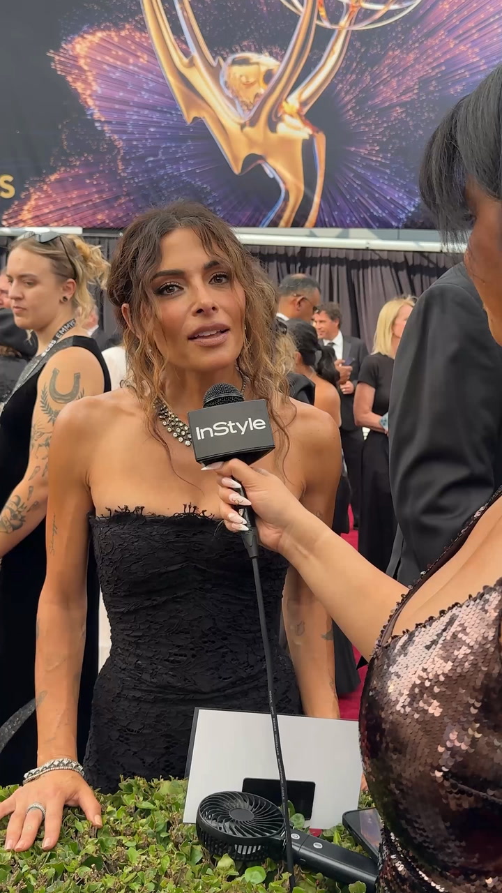 'Paradise' star Sarah Shahi shines on the Emmys red carpet