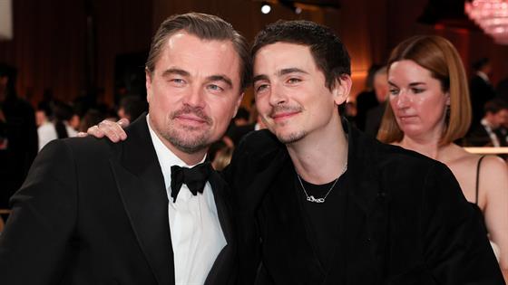 See Leonardo DiCaprio hug it out with Timothée Chalamet after losing ...