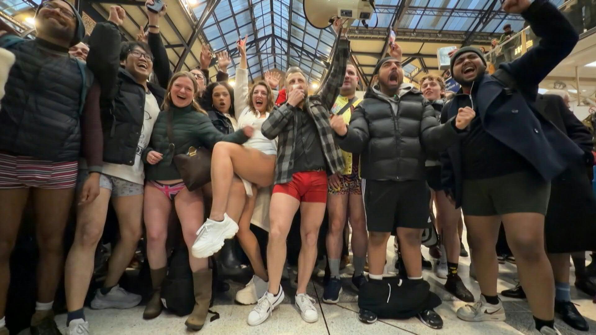 'Cheeky': Londoners let their trousers down on Tube