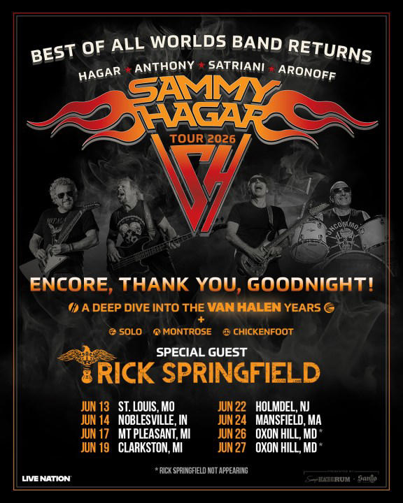 Rock legend Sammy Hagar to kick off 2026 tour in St. Louis