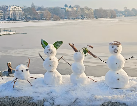 Mann zerstört etliche Schneemänner: 100 Menschen bauen sie wieder auf