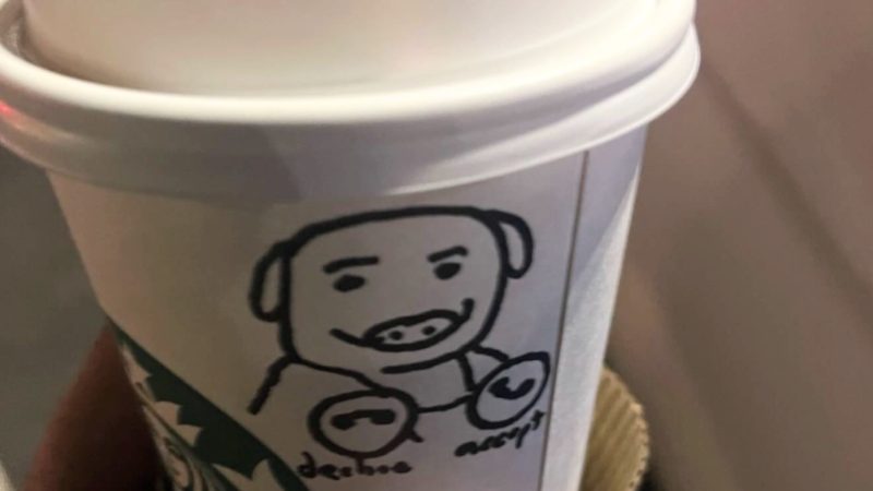 Starbucks employee delivers coffee to LA deputy with hand-drawn pig on ...