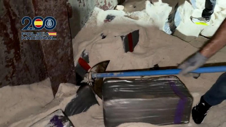Spanish police seize record 10 tons of cocaine hidden in cargo of salt