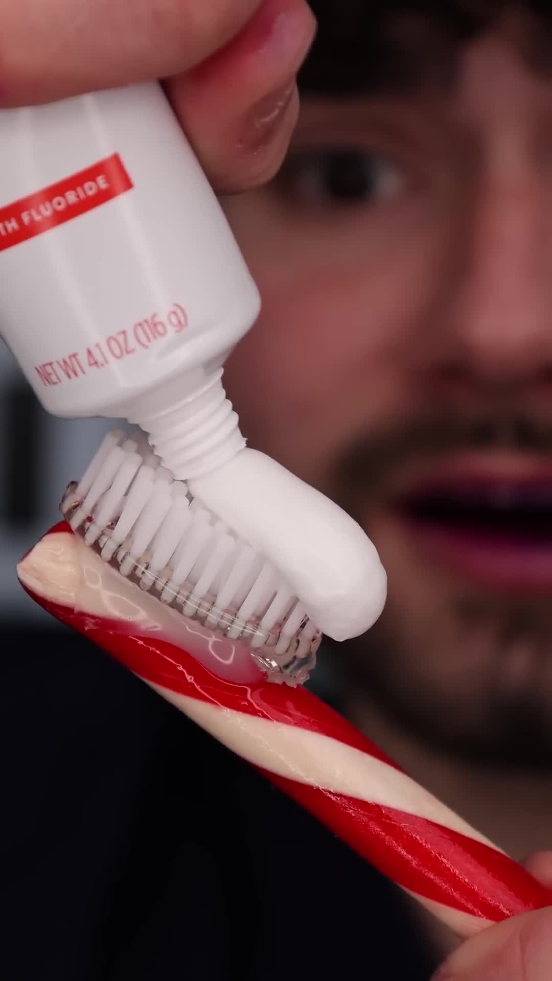 Candy cane toothbrush! #shorts