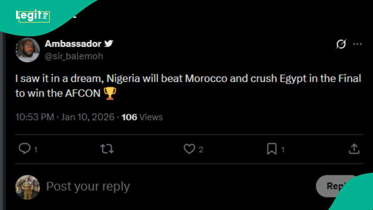 I saw it in a dream: Man announces result of Nigeria vs Morocco and ...