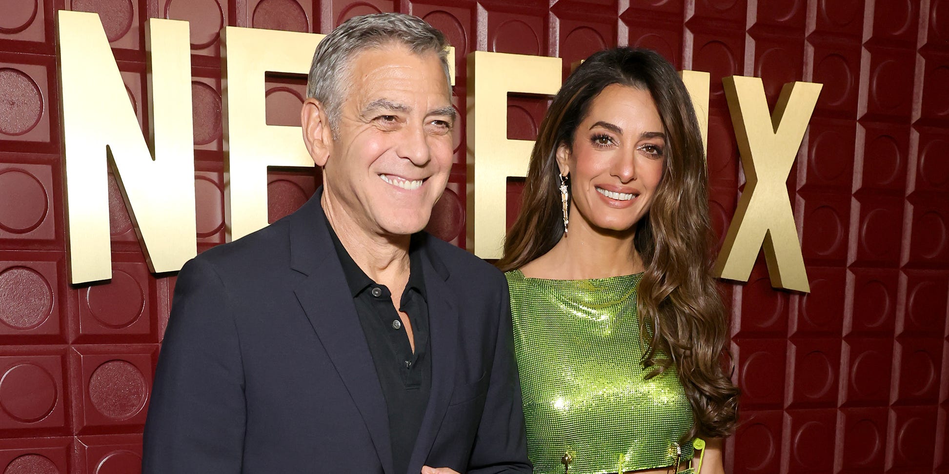 Amal Clooney changed into an electric green minidress for a Golden ...