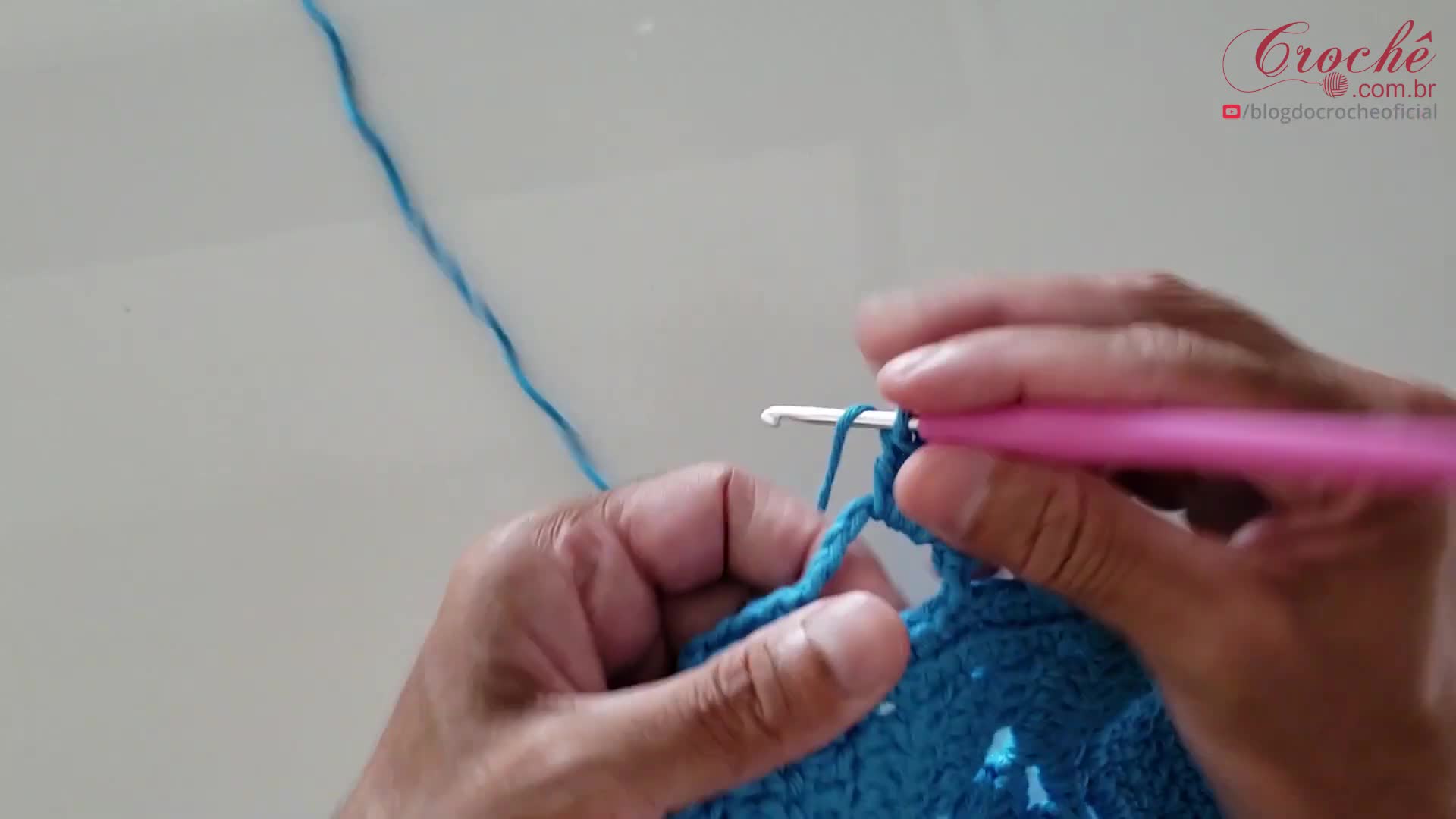 Tapete retangular em crochê - modelo quadradinhos e leques | 2/2