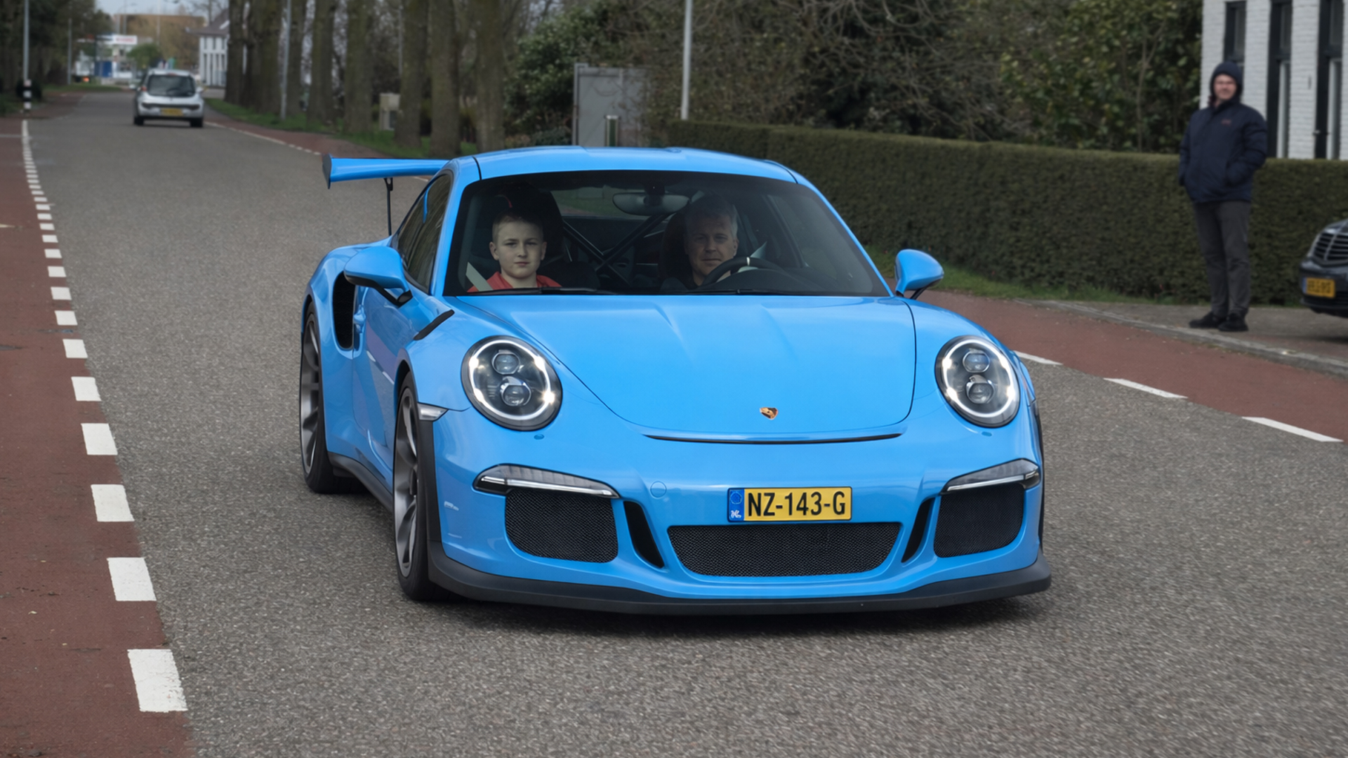 High performance sports cars accelerate