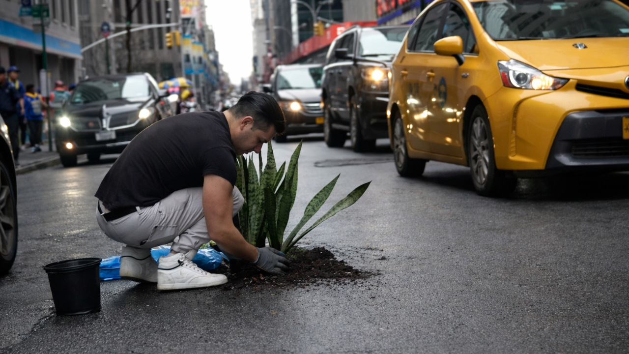 Planting trees in the streets of New York City