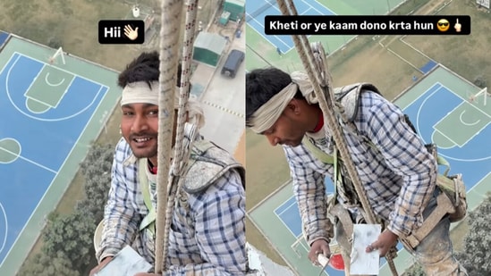 High-rise painter dangles mid-air, reveals ₹35,000 income: 'Degree hum ...