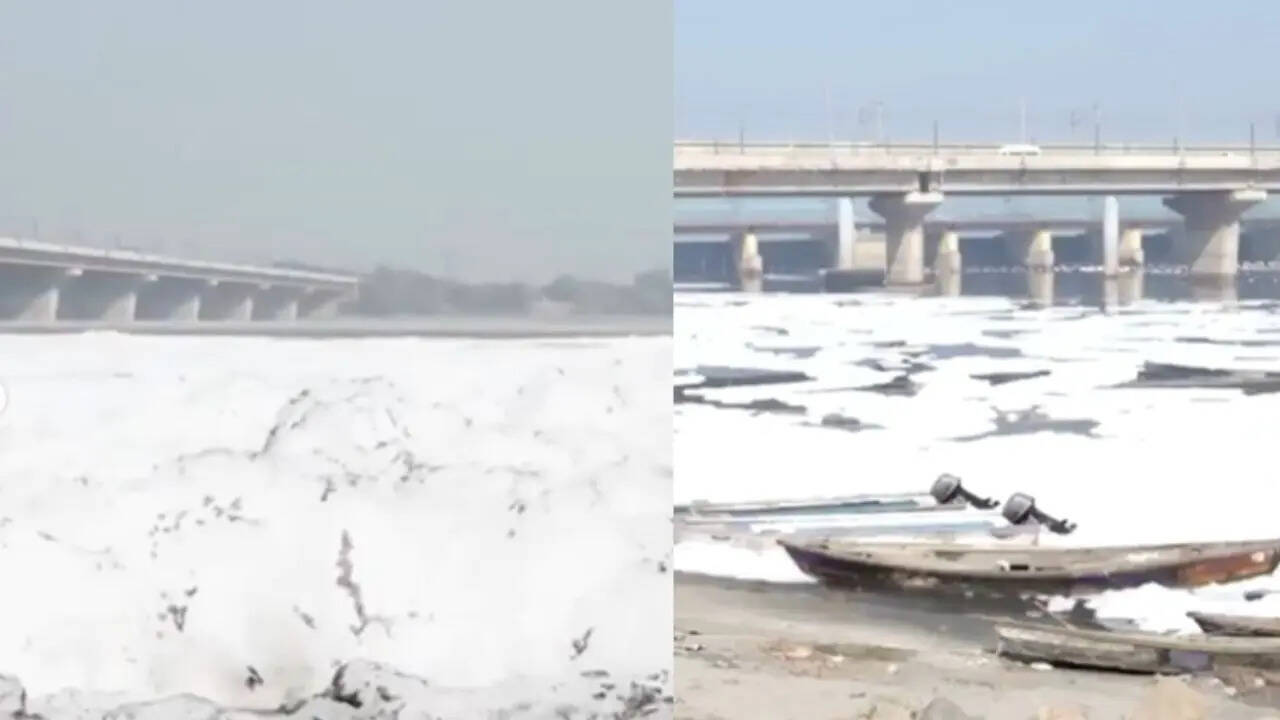 Delhi’s Yamuna turns toxic again: River turns unrecognisable with froth ...