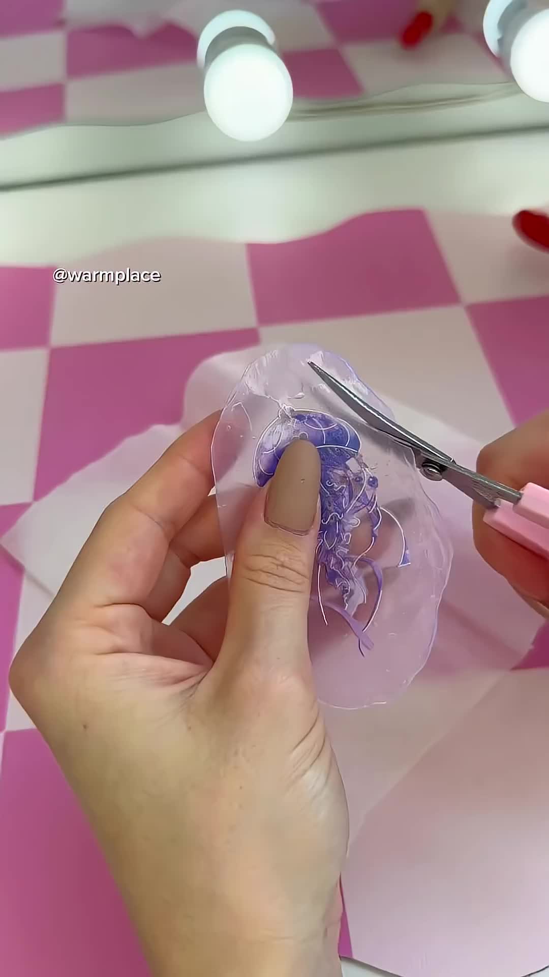 Cute jellyfish keychain from stickers | Easy DIY 💙🪼