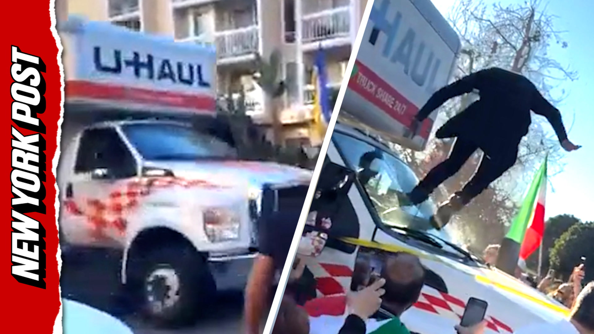 U-Haul plows into crowd at Iran protest in Los Angeles as chaos erupts ...