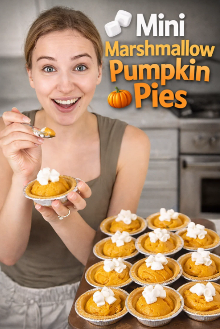 Mini marshmallow pumpkin pies easy fall treat