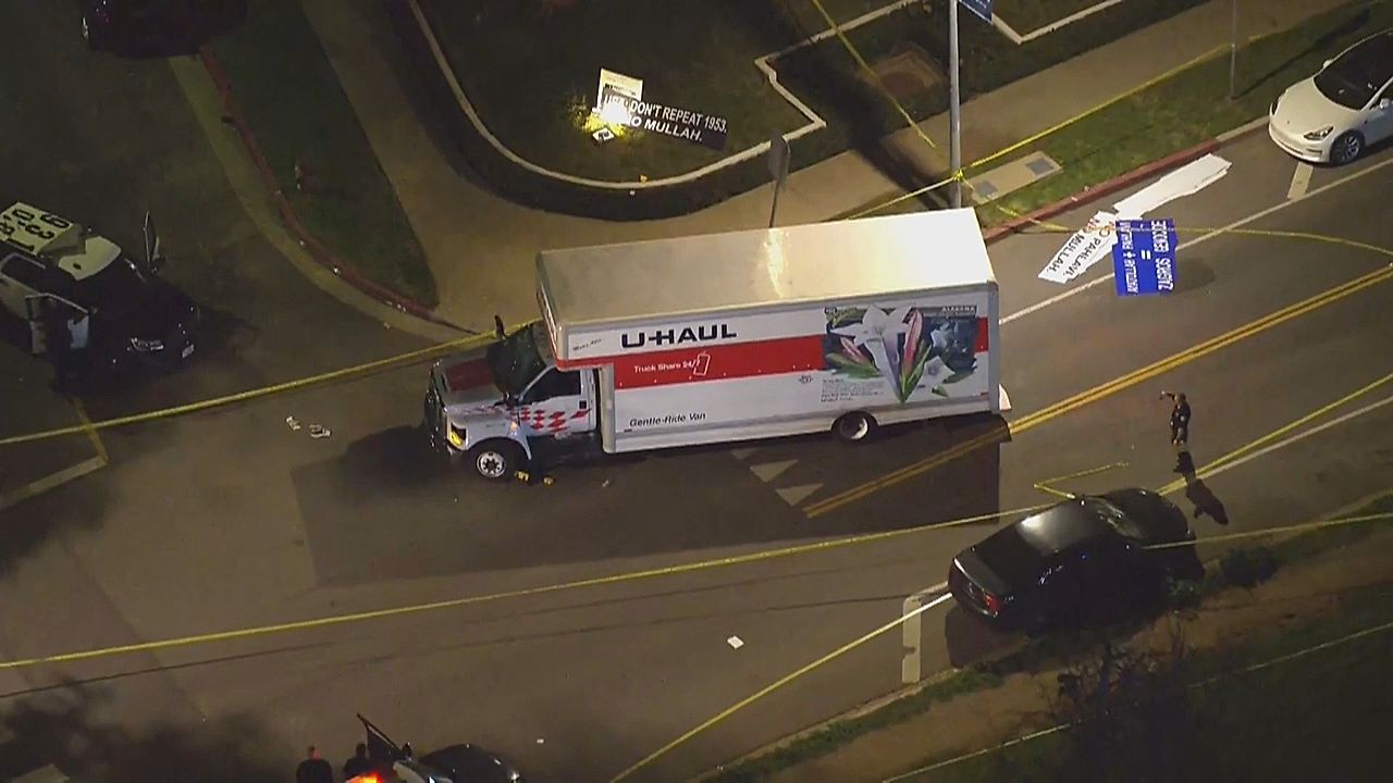 At least 2 injured after U-Haul truck crashes into anti-Iran ...