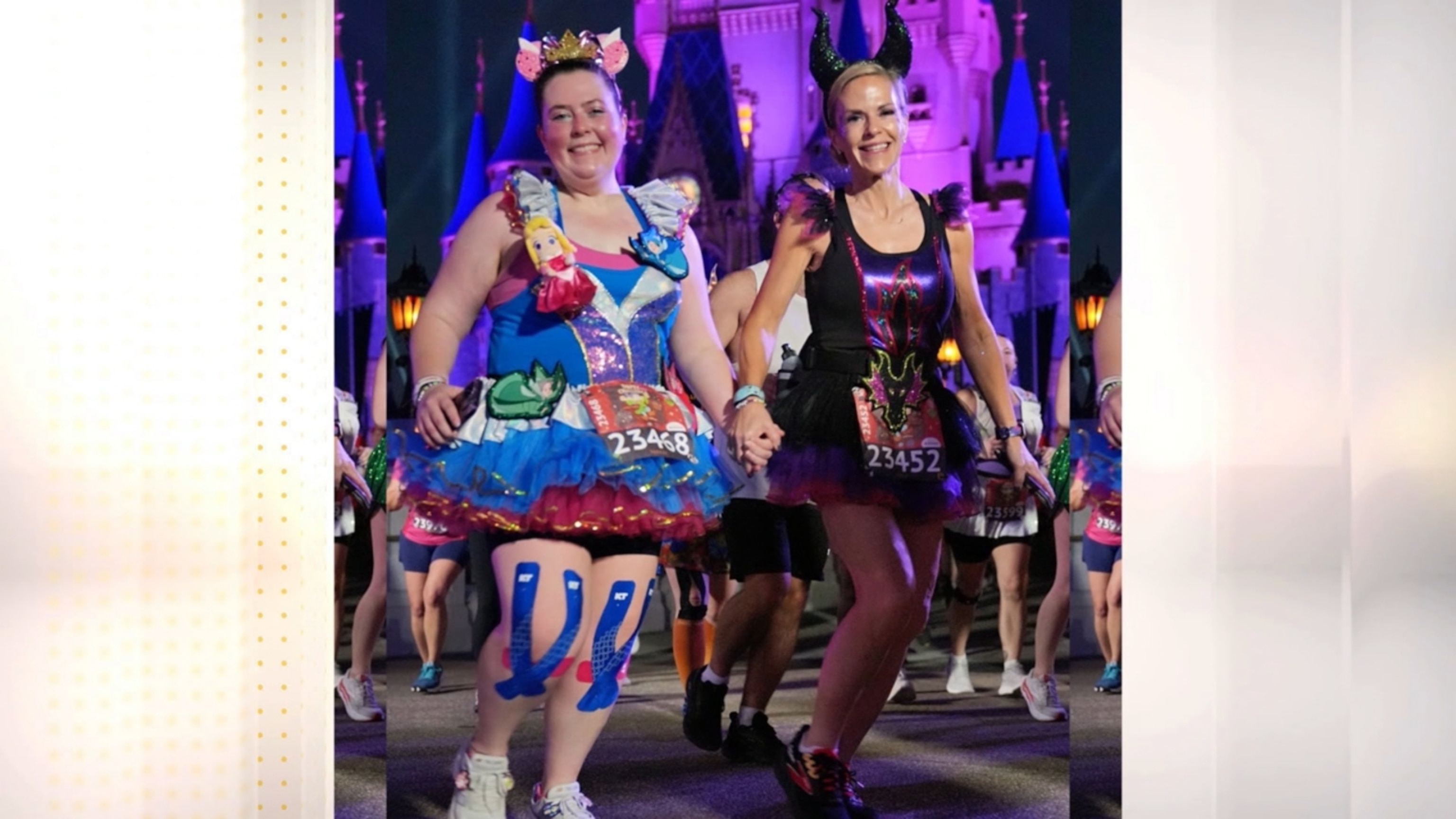 Runners celebrate during Walt Disney World Marathon Weekend