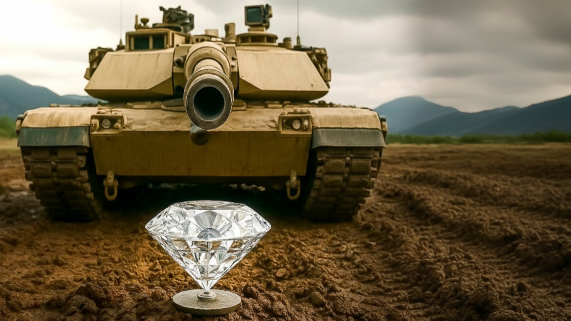 We shot an $800,000 diamond with a tank