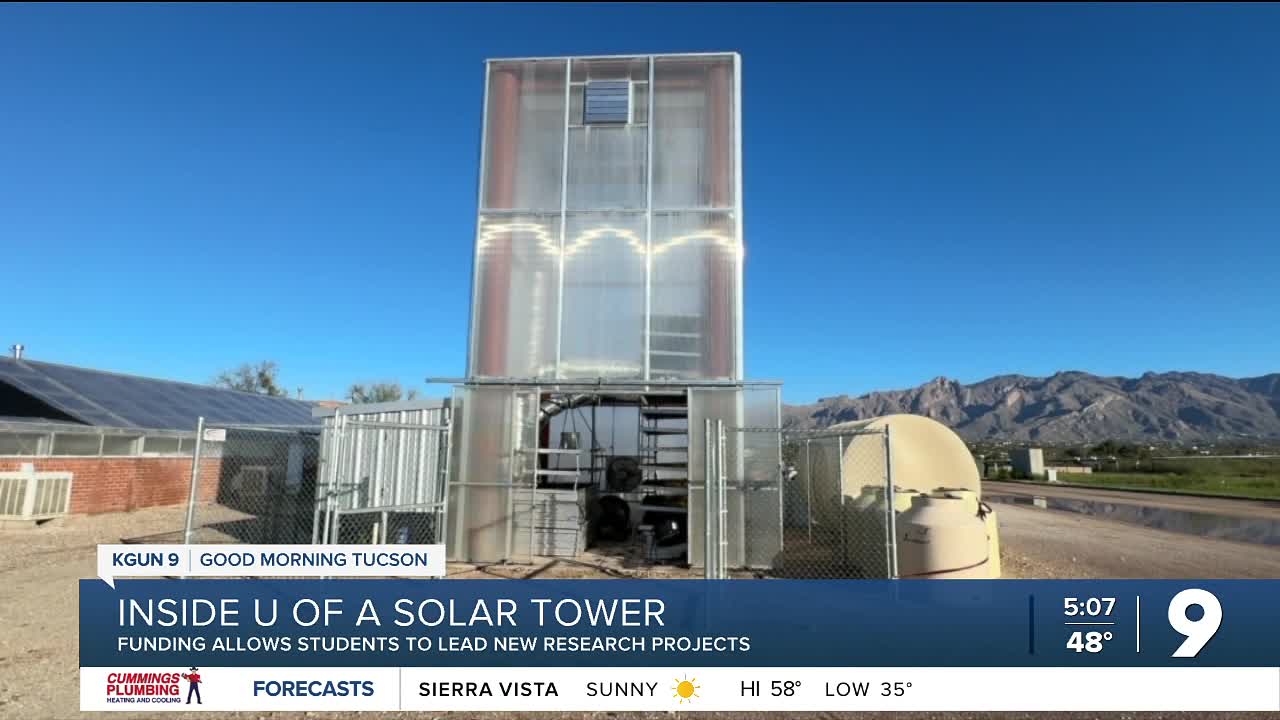 U of A students use sun-powered tower to test kelp as farm feed