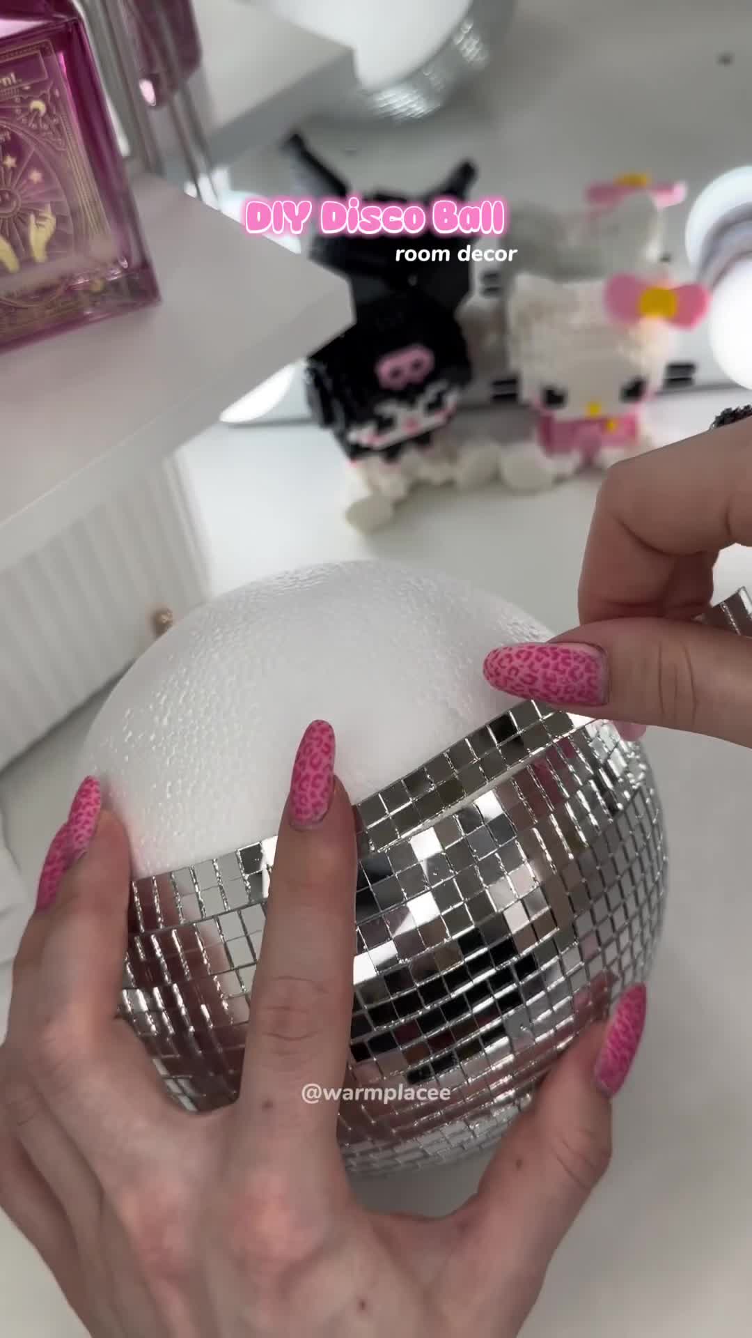 DIY disco ball room decor | Easy & aesthetic home decor idea! #Shorts