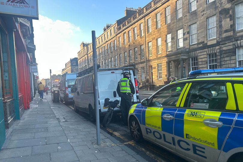 Edinburgh cyclist hospitalised after crash with van on busy city street