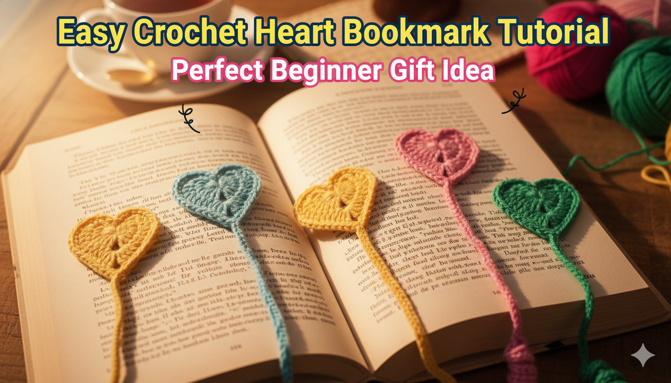 Easy crochet heart bookmark tutorial – perfect beginner gift idea