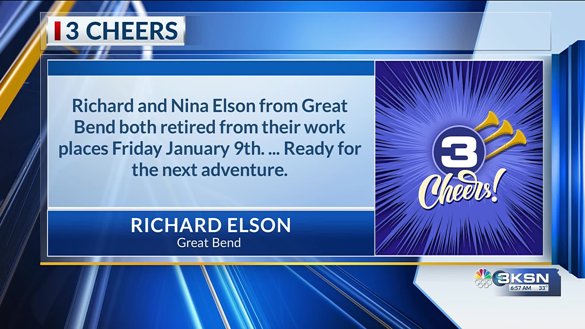 3 cheers for Monday, Jan. 12, 2026