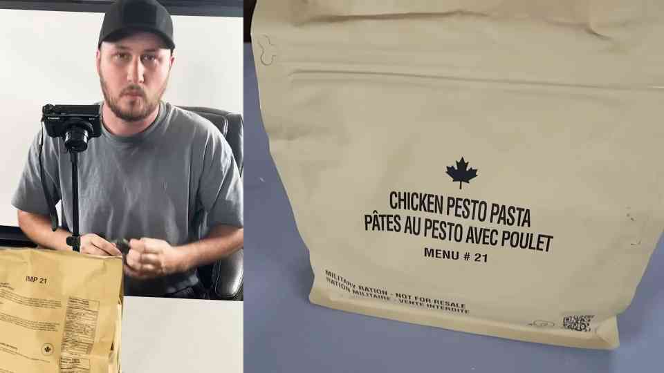 Tasting Canadian military IMP MRE individual meal pack menu 21