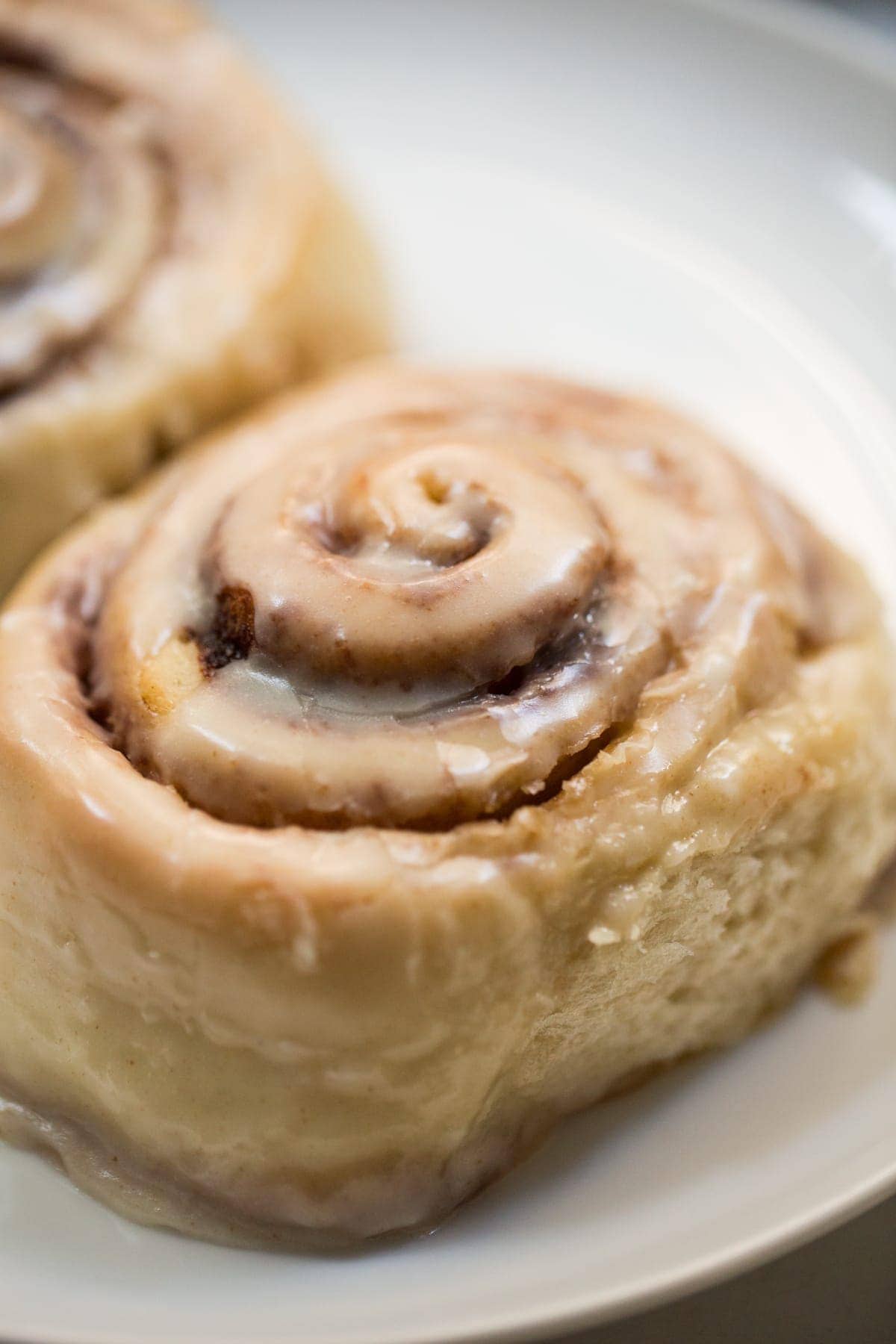 Soft cinnamon rolls with brown butter icing that feel bakery-level