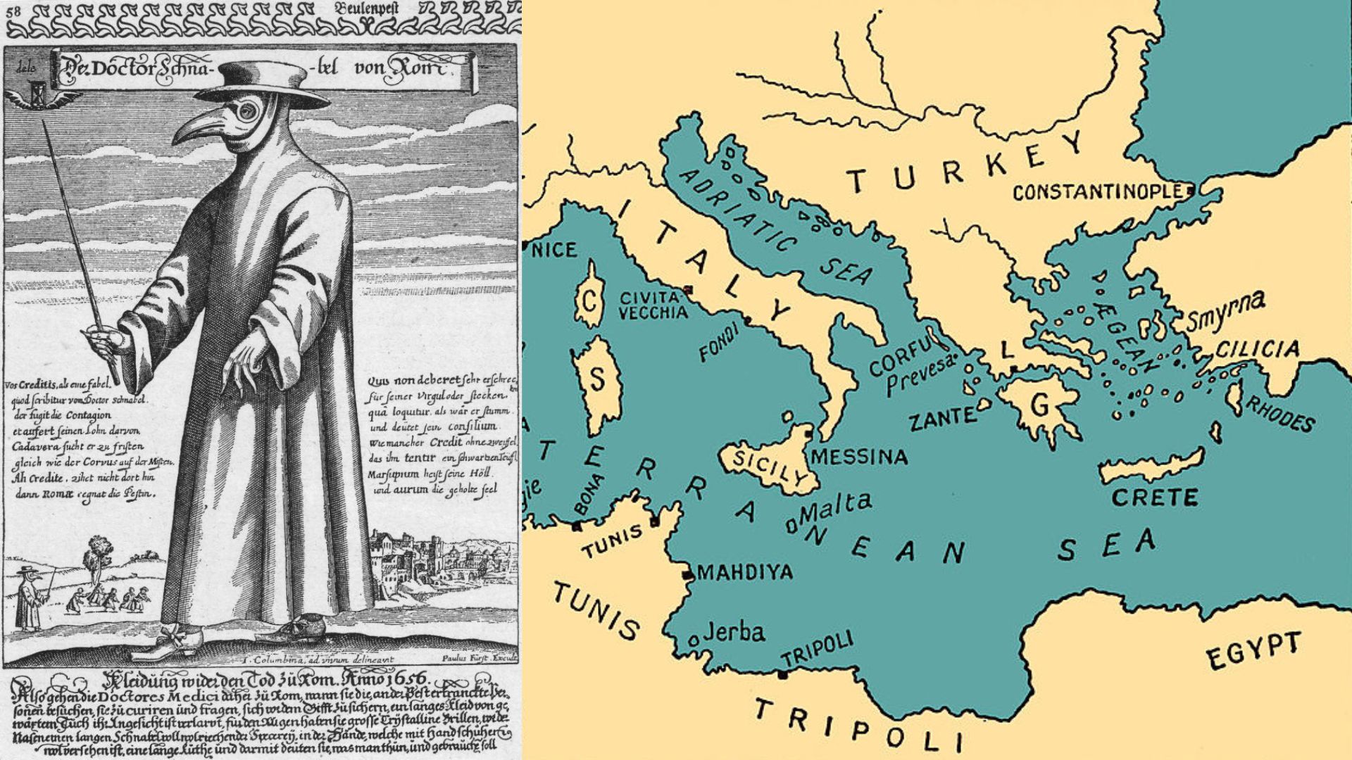 Una erupción volcánica en los albores de la peste negra