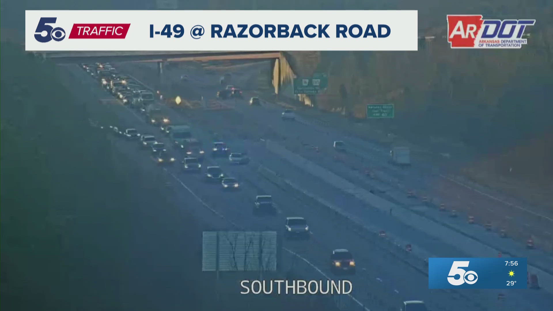 Crash on I-49 slows northbound traffic in Fayetteville