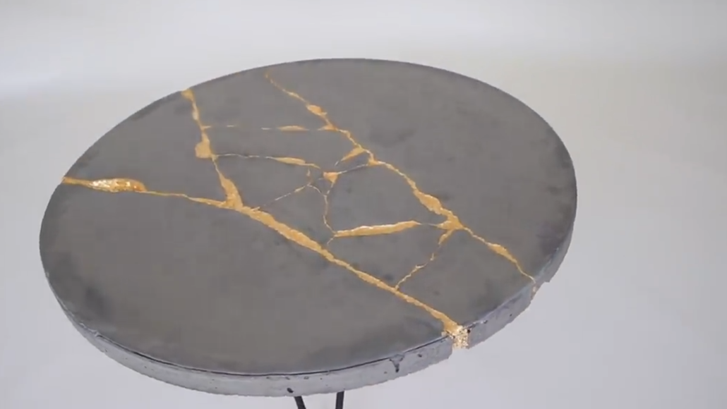 Turning a broken concrete table into a finished design