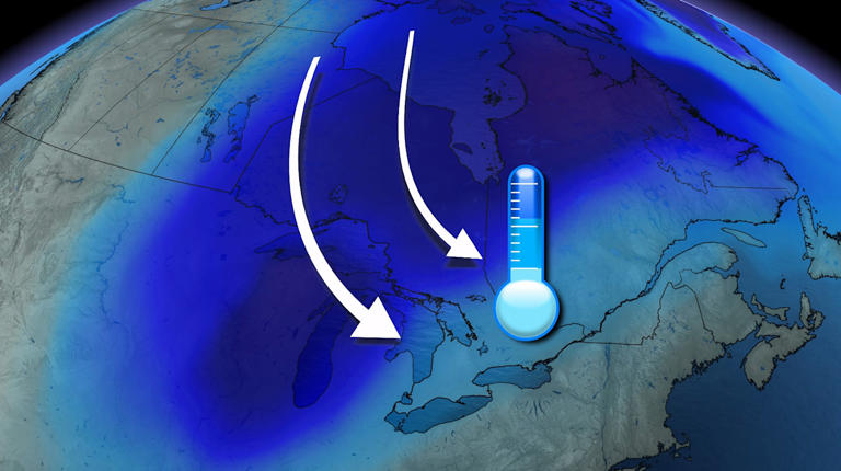 Quick snap back into winter with snow and major temperature drop in Ontario